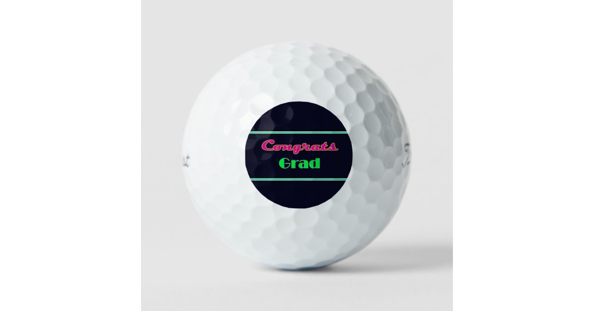 Congrats Grad Neon Letters Golf Balls | Zazzle
