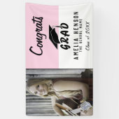 Congrats Grad Pink Photo Graduation Party Banner | Zazzle