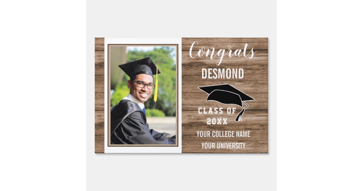 Congrats Graduate 2020 Guys Photo Graduation Wood Sign | Zazzle