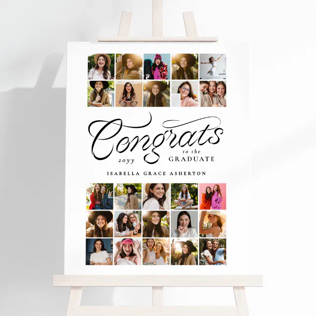 Congrats graduate 25 photo graduation party foam board | Zazzle