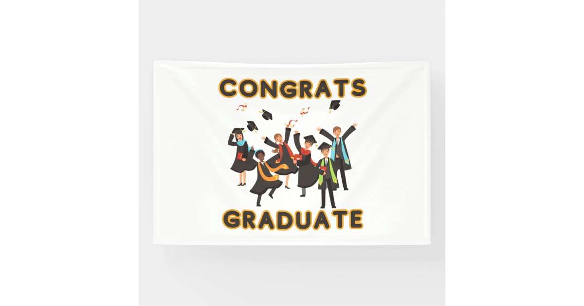 Congrats Graduate 4x6 Vinyl Banner | Zazzle