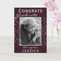 Congrats Graduate Flower Pattern Photo Graduation Card | Zazzle