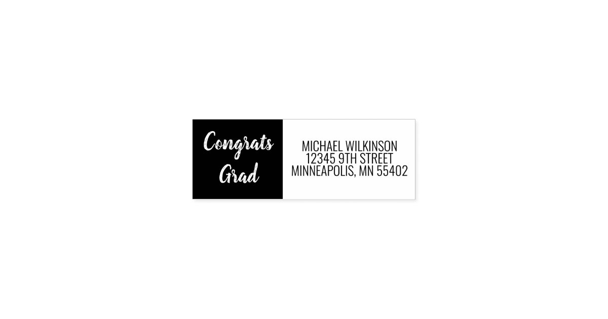 Congrats Graduate Graduation Simple Return Address Self-inking Stamp ...