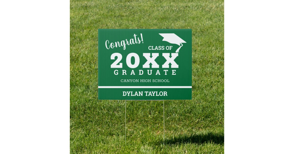 Congrats Graduate Green Yard Sign | Zazzle