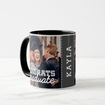 Congrats Graduate Modern Simple Custom Photo Mug | Zazzle