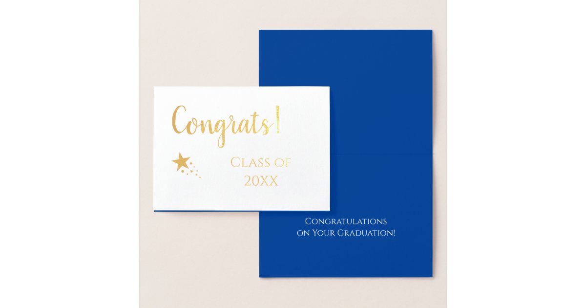 Congrats Graduate Modern Typography Gold Foil Card | Zazzle