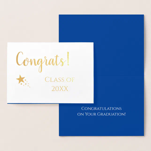 Congrats Graduate Modern Typography Gold Foil Card | Zazzle