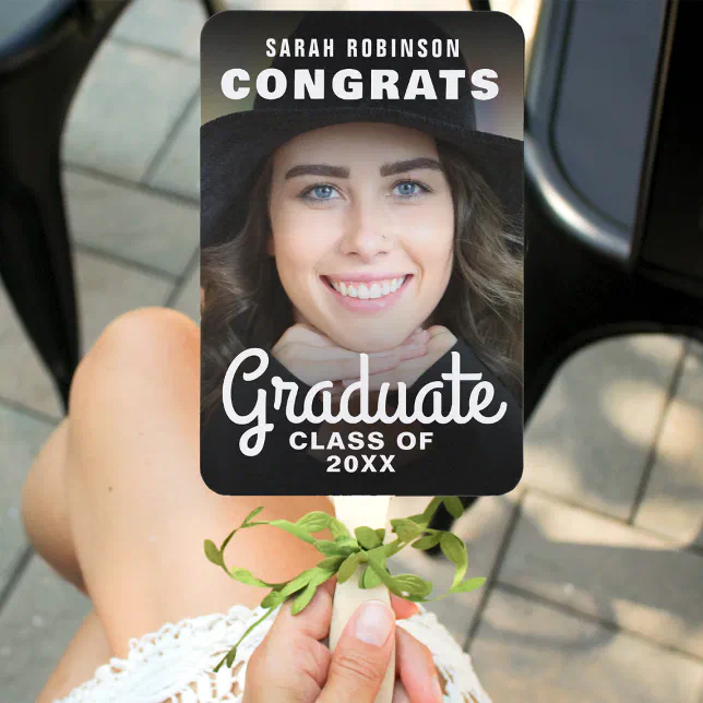 Congrats Graduate | Photo Graduation Hand Fan | Zazzle