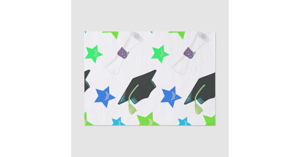 Congrats graduation cap and diploma tissue paper | Zazzle