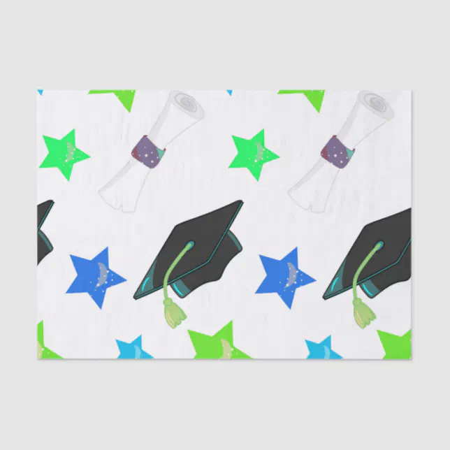 Congrats graduation cap and diploma tissue paper | Zazzle