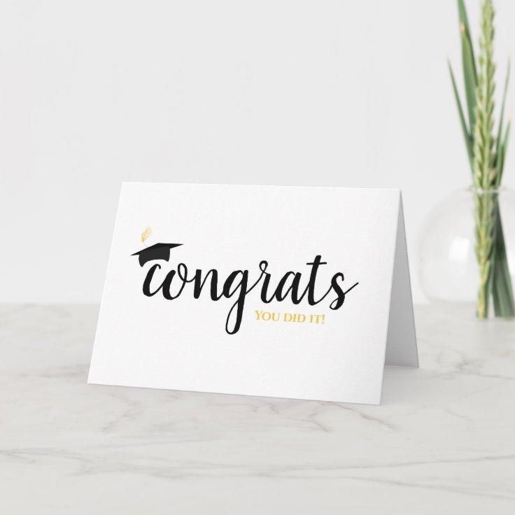 Congrats Graduation Cap Card | Zazzle