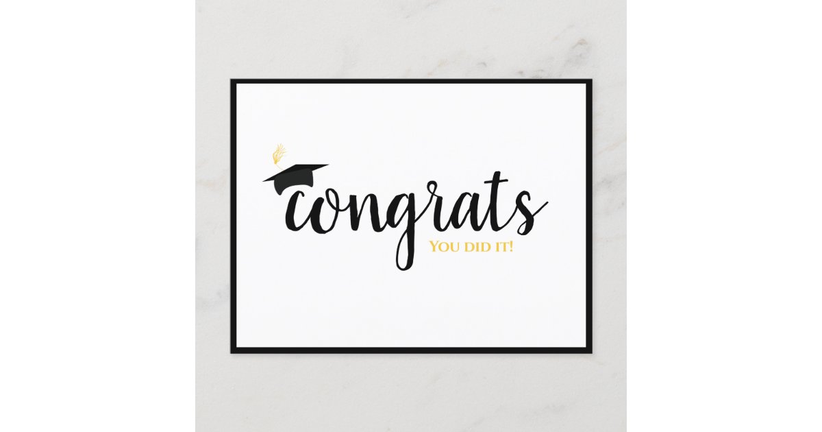 Congrats Graduation Cap Postcard | Zazzle