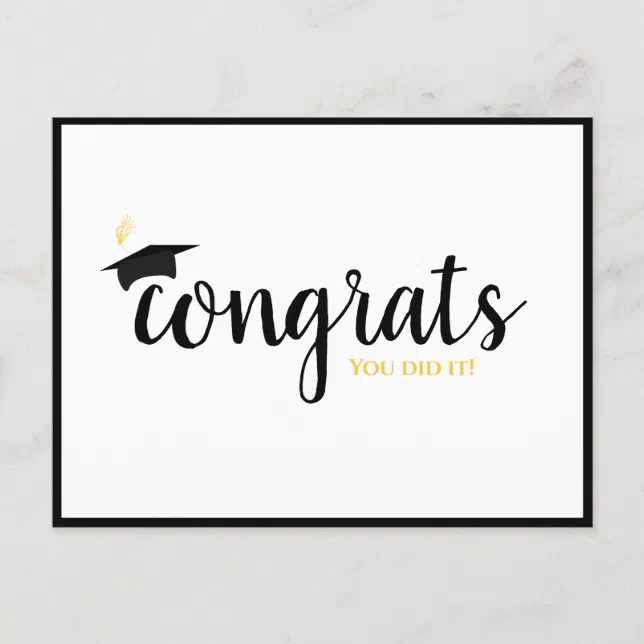 Congrats Graduation Cap Postcard | Zazzle