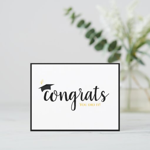 Congrats Graduation Cap Postcard | Zazzle