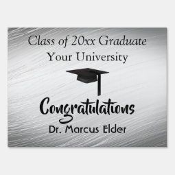 Congrats Gray Med School Graduation Sign | Zazzle