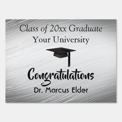 Congrats Gray Med School Graduation Sign | Zazzle