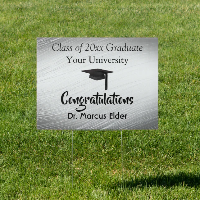 Congrats Gray Med School Graduation Sign | Zazzle