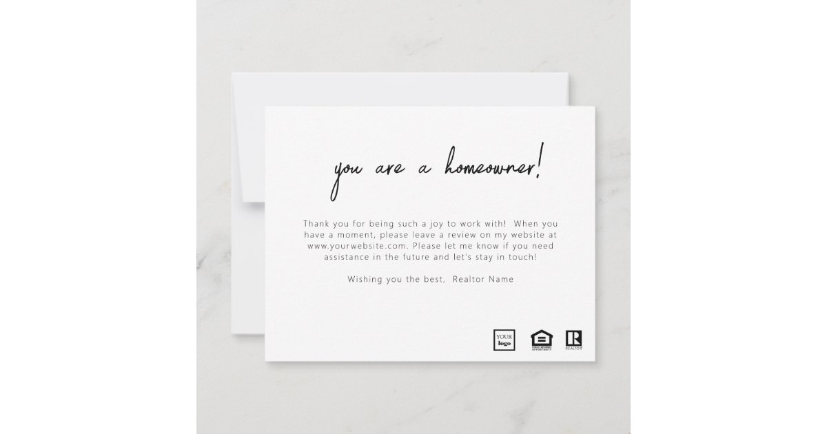 Congrats Homeowner Post Closing Card | Zazzle
