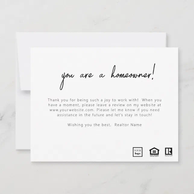 Congrats Homeowner Post Closing Card | Zazzle