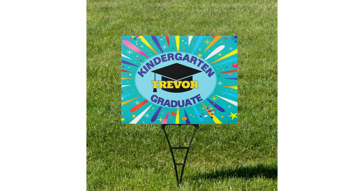 Congrats! Kindergarten Graduate Custom Sign | Zazzle