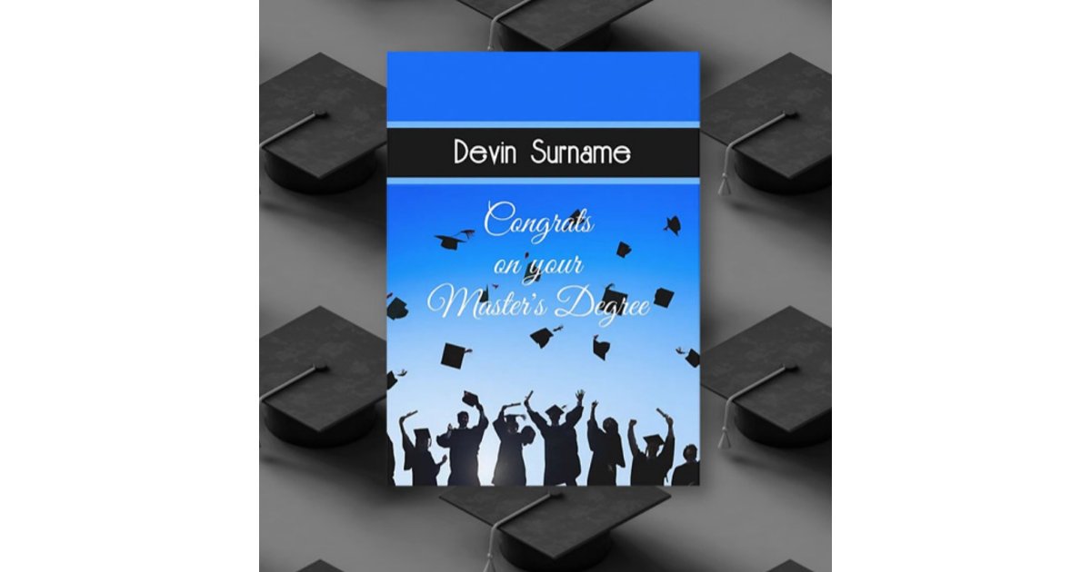 Congrats Master's Degree Grad Card | Zazzle