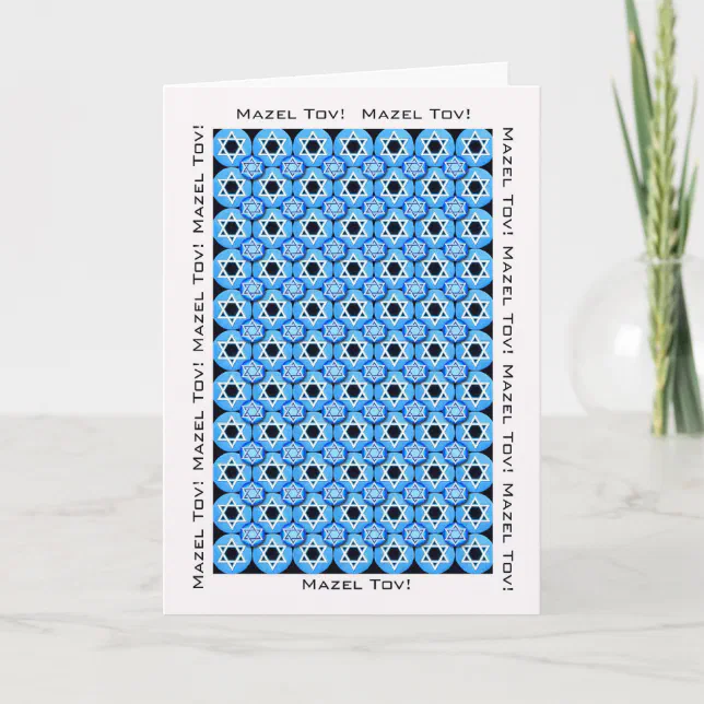 Congrats Mazel Tov Star of David Design in Blue Card | Zazzle