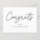 Congrats Modern Elegant Simple Chic Family Name Postcard | Zazzle