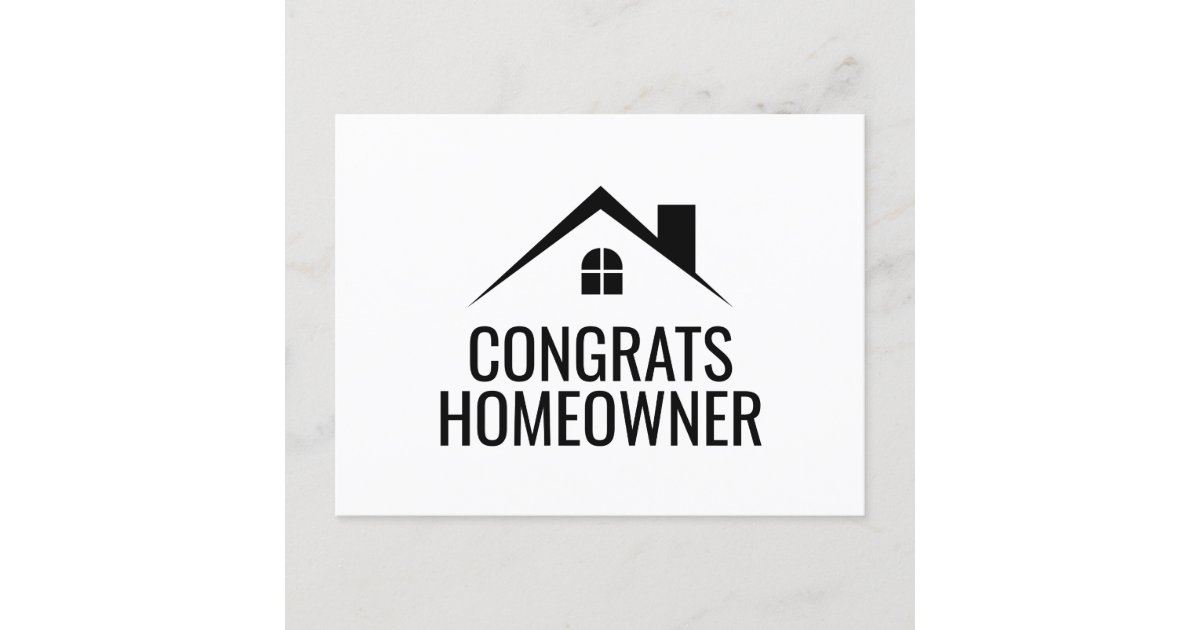 Congrats New Homeowner Real Estate Postcard | Zazzle