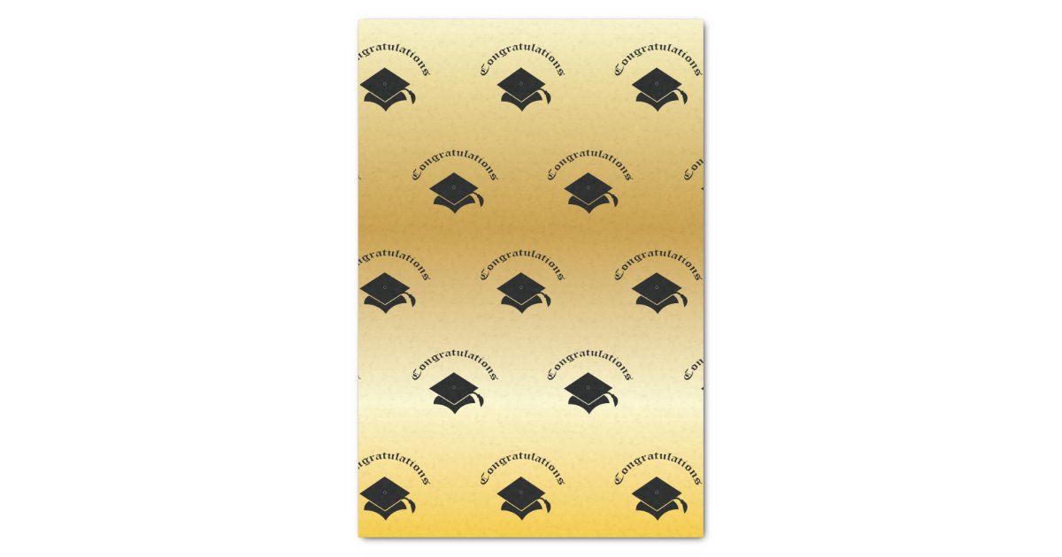 Congrats on Graduation Gold Tissue Paper | Zazzle