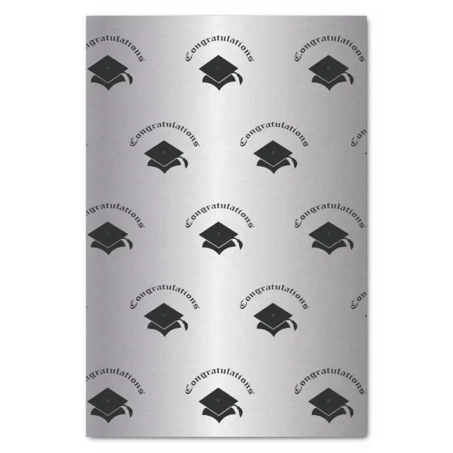 Congrats on Graduation Silver Tissue Paper | Zazzle