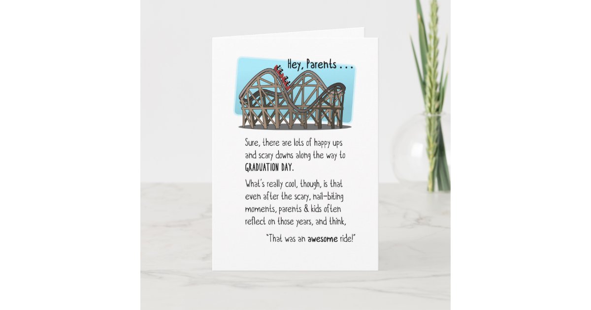 Congrats Parents-Graduation-Roller Coaster Ride Card | Zazzle