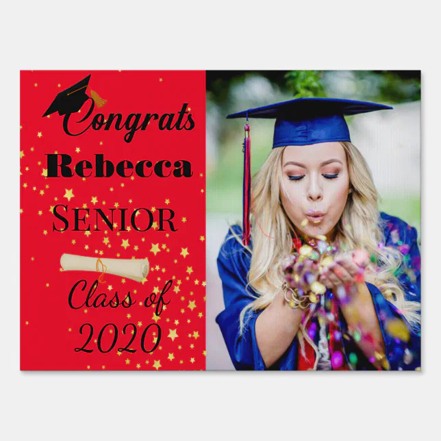 Congrats Photo Senior Sign Personalized | Zazzle
