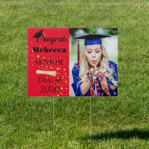 Congrats Photo Senior Sign Personalized | Zazzle