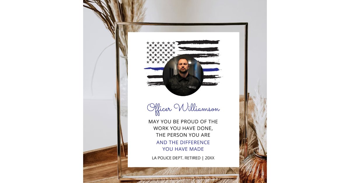 Congrats Police Officer Retirement Party Policeman Poster | Zazzle