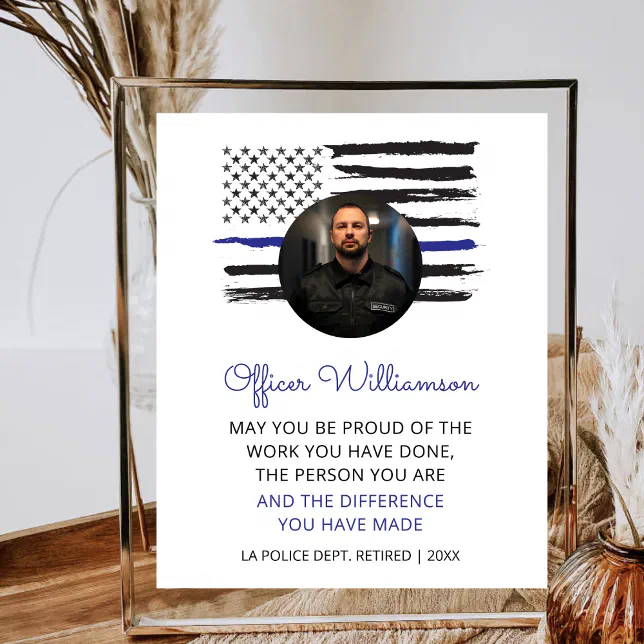 Congrats Police Officer Retirement Party Policeman Poster | Zazzle