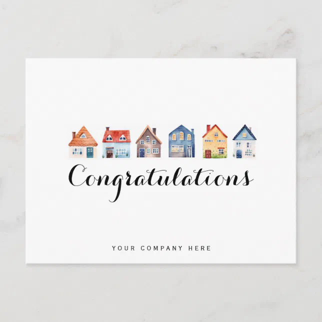 Congrats Real Estate New Homeowner Postcard | Zazzle