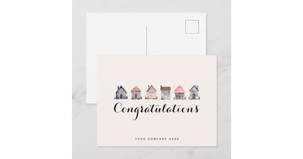 Congrats Real Estate New Homeowner Postcard | Zazzle