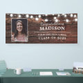 Congrats Rustic Wood String Lights Grad Photo Banner | Zazzle