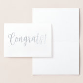 Congrats! Silver foil congratulations card | Zazzle