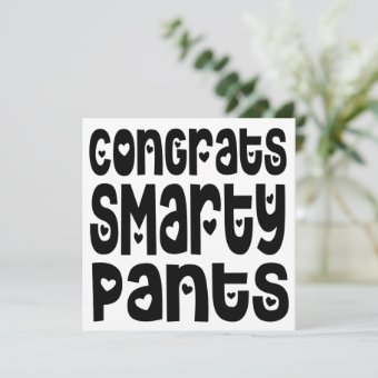 Congrats Smarty Pants Text Hearts Grad Exam | Zazzle