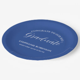Congrats to Our 2023 Graduate Royal Blue Paper Plates | Zazzle