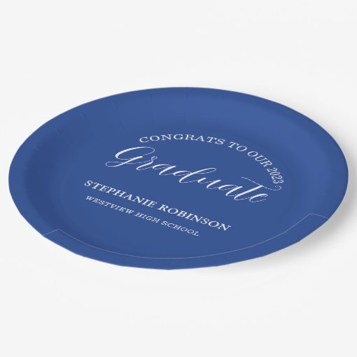 Congrats to Our 2023 Graduate Royal Blue Paper Plates | Zazzle