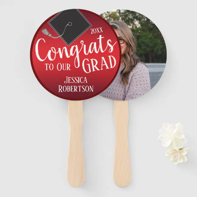 Congrats to Our Grad Class of 2024 Photo Hand Fan | Zazzle