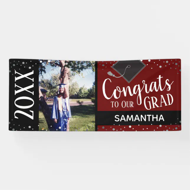 Congrats to Our Grad One Photo Any Year Banner | Zazzle