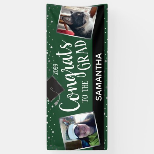 Congrats to Our Grad Two Photo Any Year Banner | Zazzle