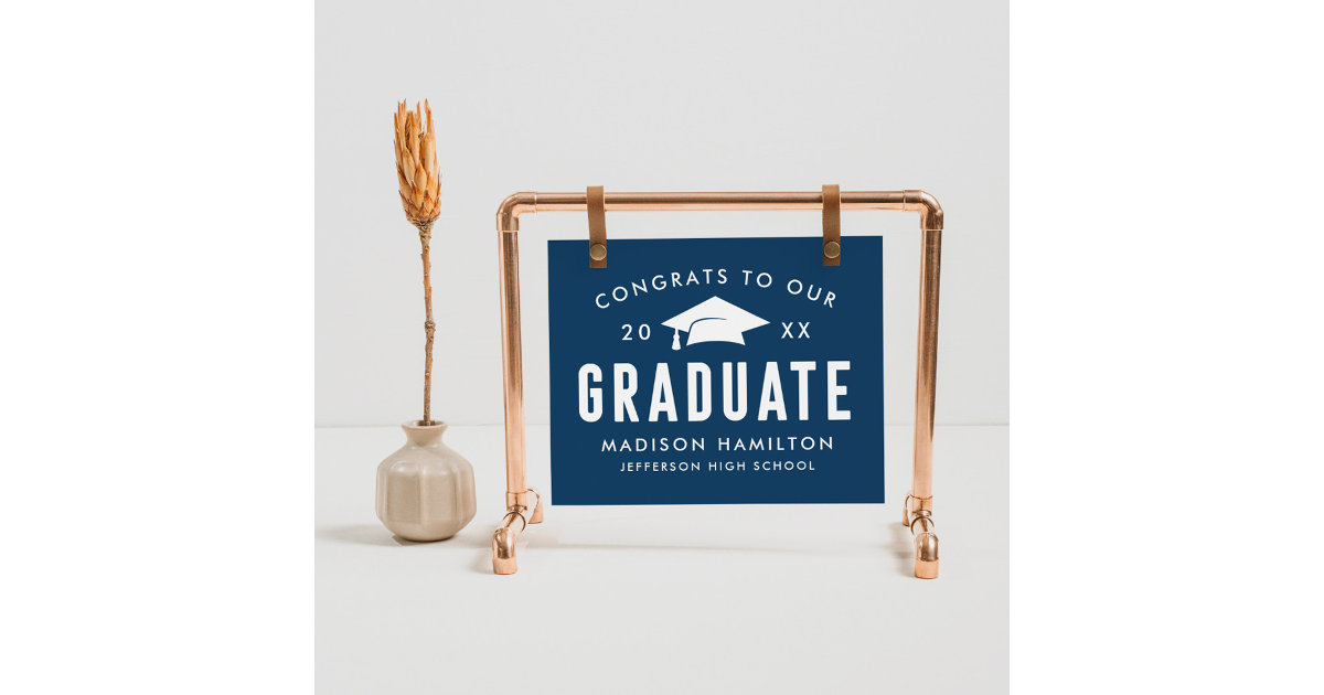 Congrats to our Graduate Navy Graduation Poster | Zazzle