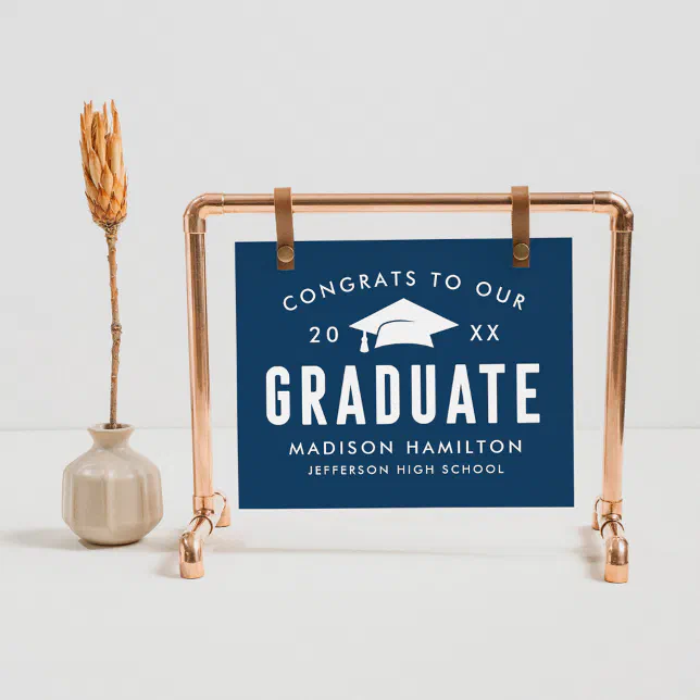 Congrats to our Graduate Navy Graduation Poster | Zazzle