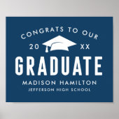 Congrats to our Graduate Navy Graduation Poster | Zazzle
