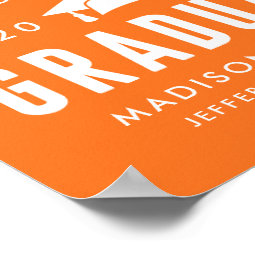 Congrats to our Graduate Orange Graduation Party Poster | Zazzle