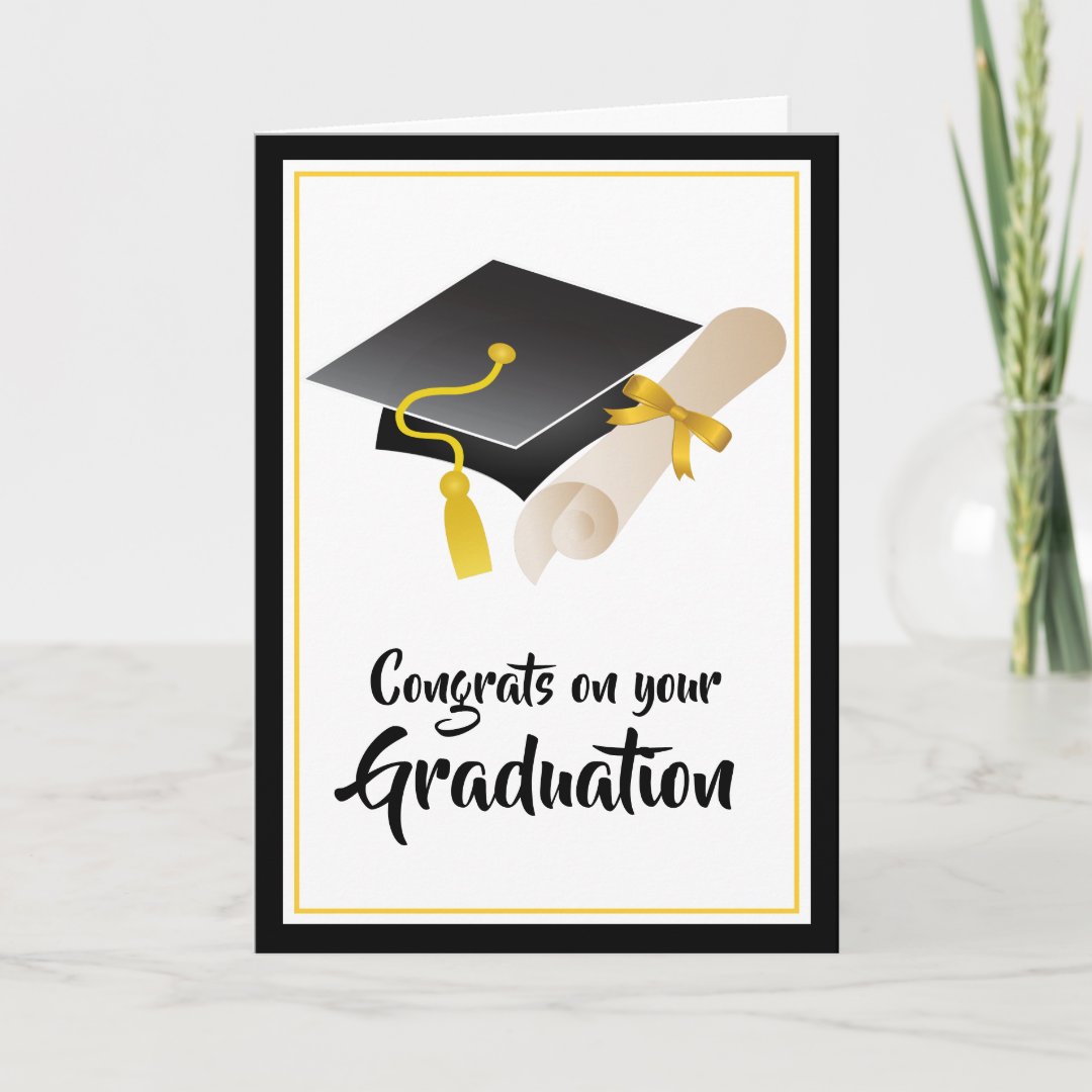 Congrats to the Graduate Cap and Diploma Card | Zazzle